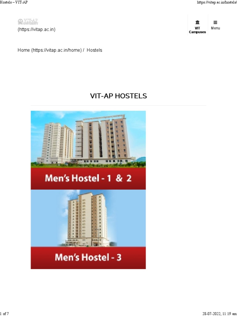 Hostels - VIT-AP | PDF
