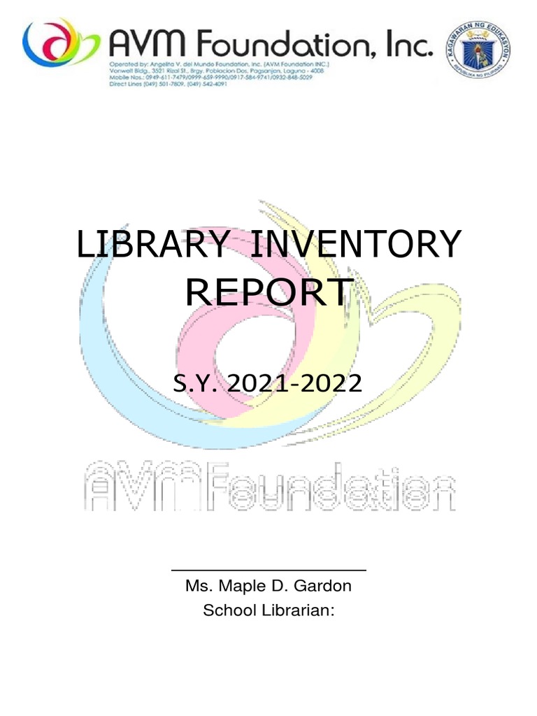 Library Inventory: Ms. Maple D. Gardon School Librarian | Download Free ...