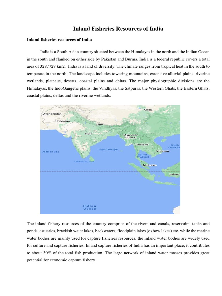 India's Inland Fisheries Overview | PDF | Exclusive Economic Zone | River
