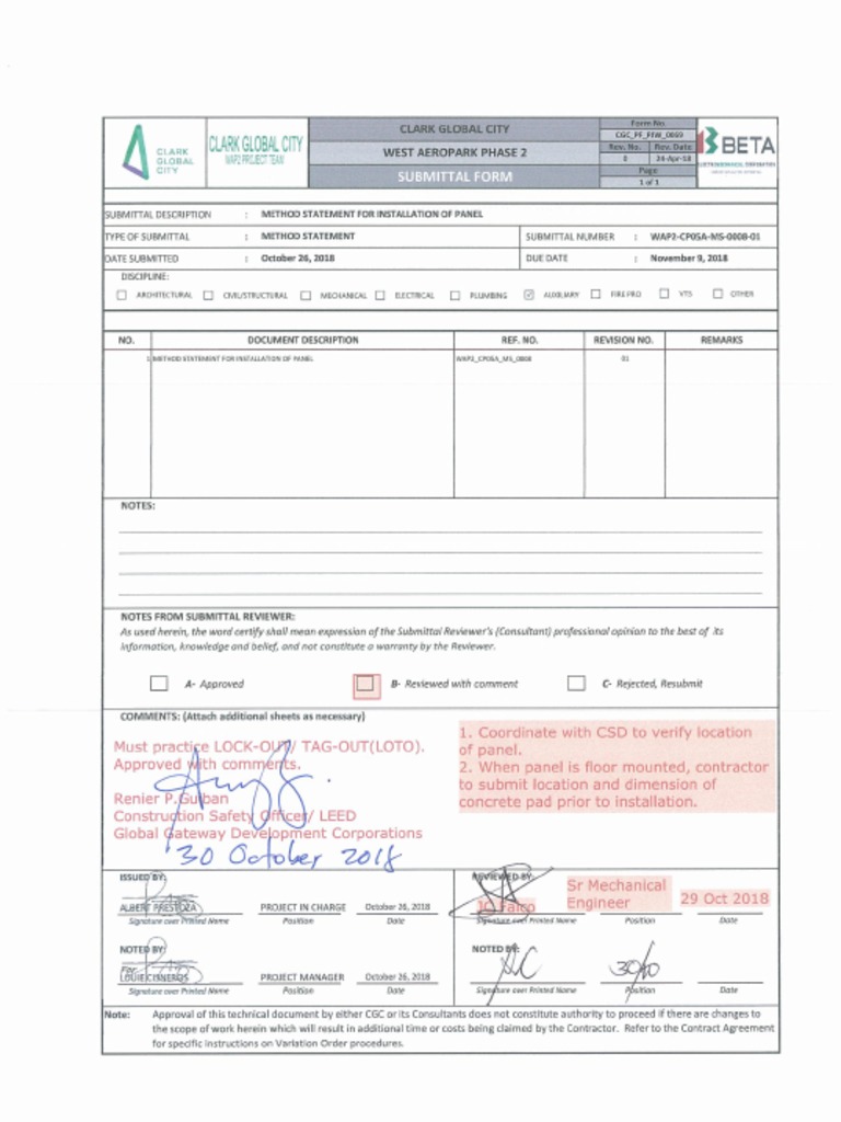 Wap2 Cp05a MS 0008 01 - Installation of Panel | PDF | Personal ...