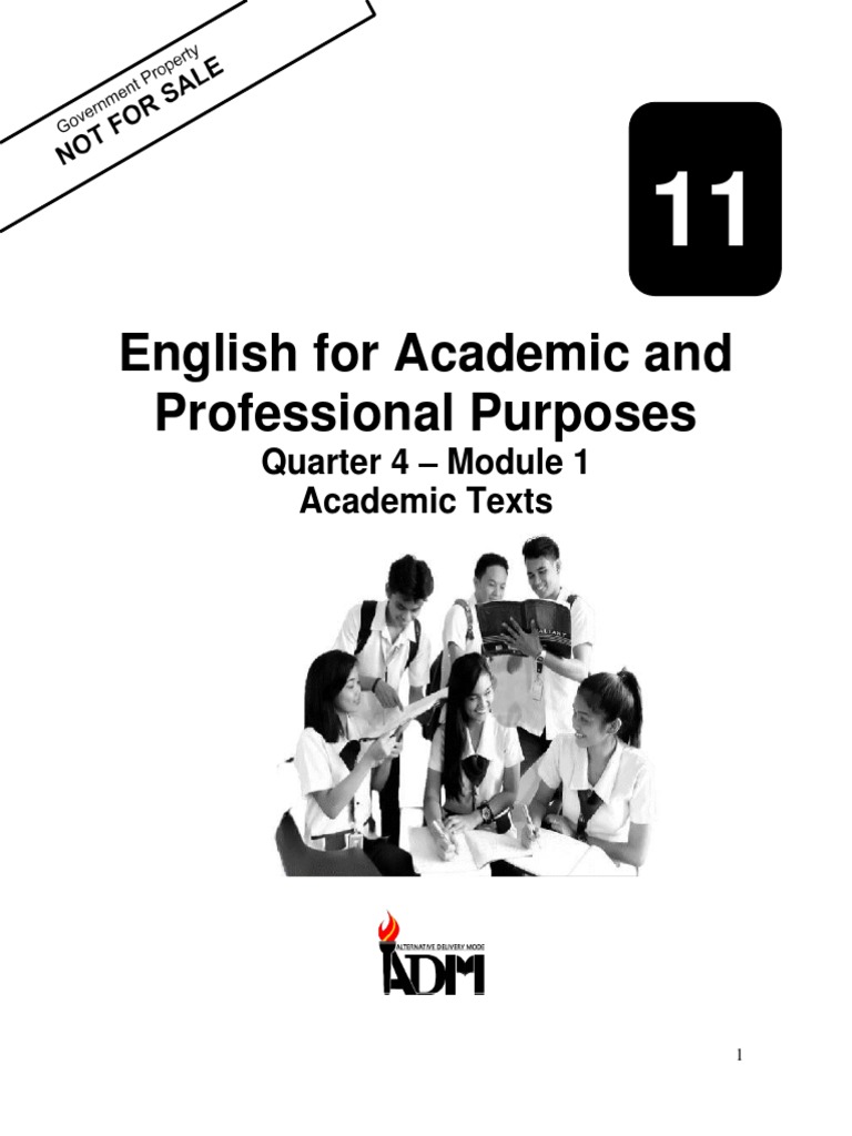 English For Academic and Professional Purposes: Quarter 4 - Module 1 ...