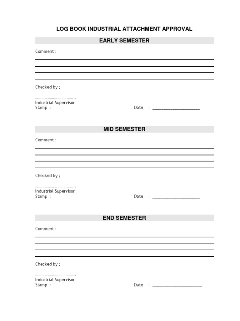 Industrial Attachment Approval Log | PDF