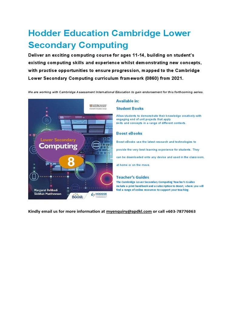 Hodder Education Cambridge Lower Secondary Computing | PDF