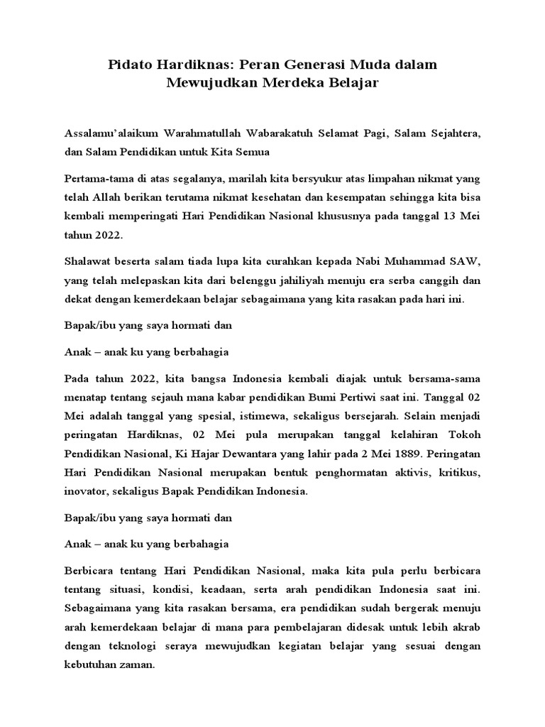 Pidato Hardiknas | PDF