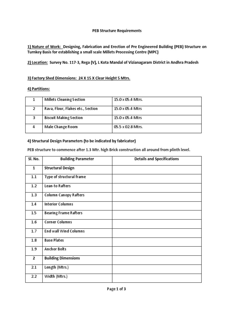 MPC PEB Structure Details 2 | PDF | Framing (Construction) | Column