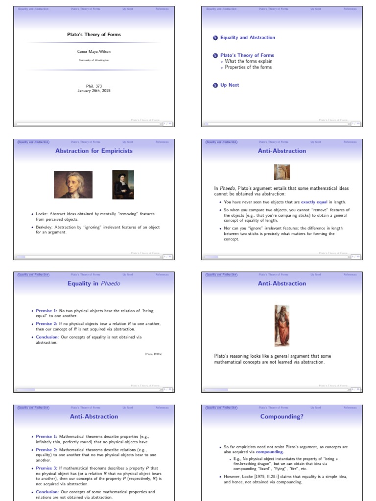 Plato's Theory of Forms::9 - Lecture - Philmath | PDF | Concept | Theory
