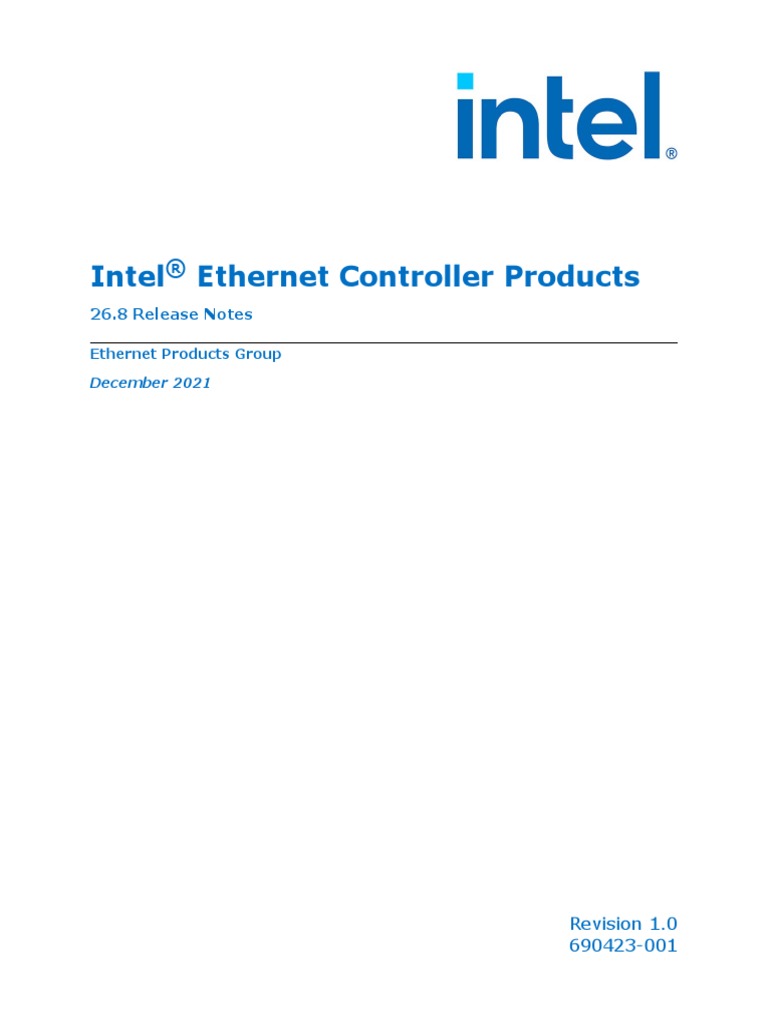 Intel Ethernet Controller Products: 26.8 Release Notes | PDF | Network ...