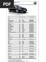 BMW Malaysia Price List 2025 | PDF | Bmw | Motor Vehicle