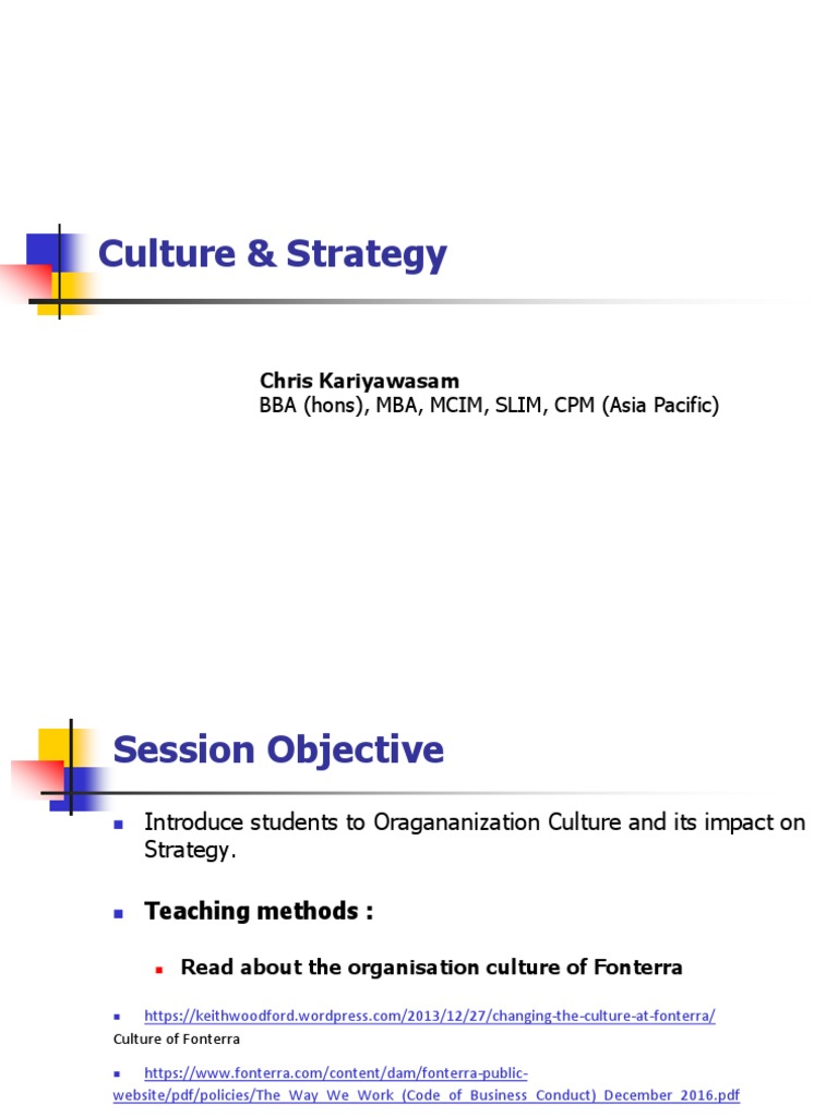 Culture & Strategy: Chris Kariyawasam | PDF | Organizational Culture ...