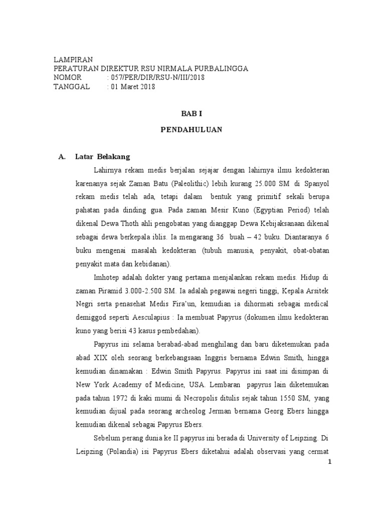 Pedoman Pelayanan RM | PDF