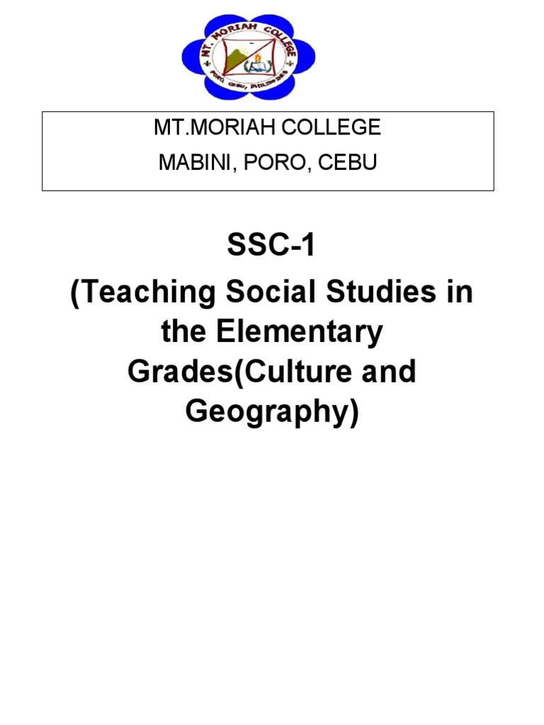 Module in Teaching Social Studies in Elementary Grades | PDF | Plate ...