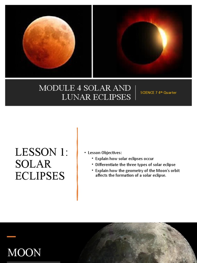 4TH Quarter Module 4 Solar and Lunar Eclipse | PDF | Solar Eclipse | Shadow
