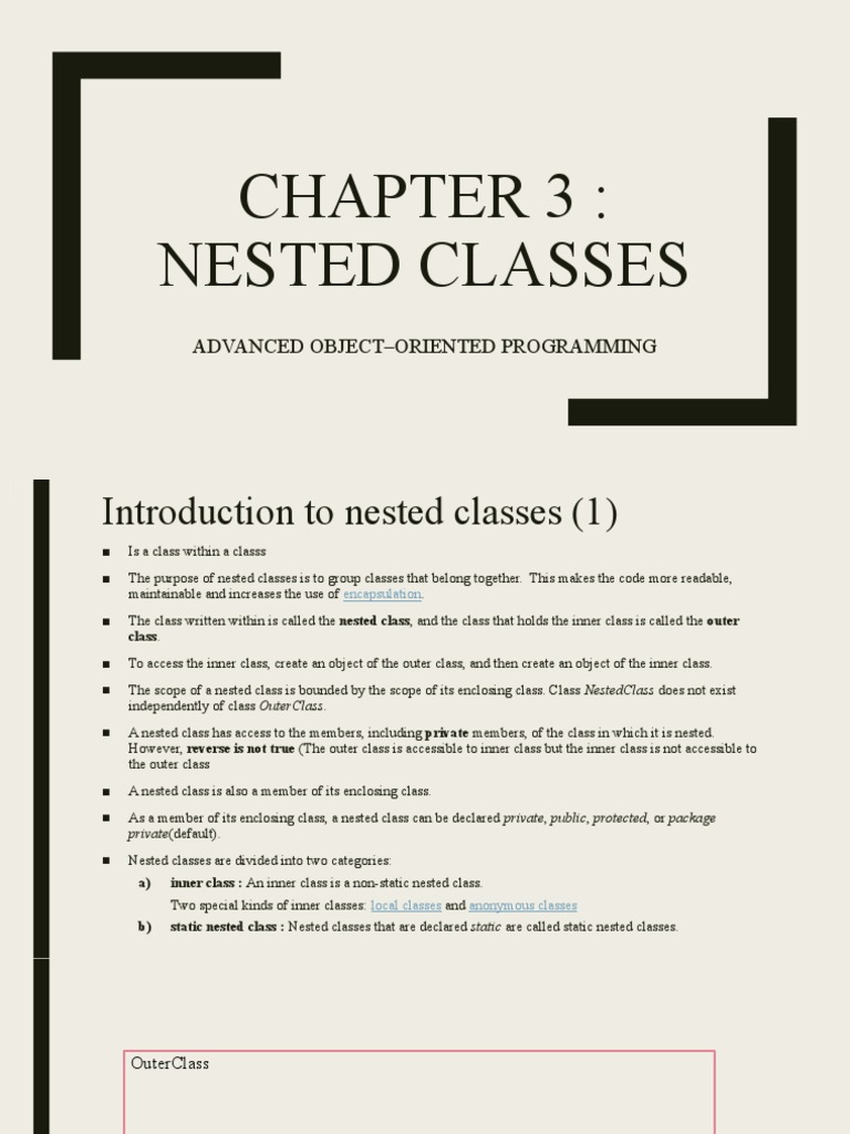 Understanding Nested Classes in Java | PDF | Class (Computer ...