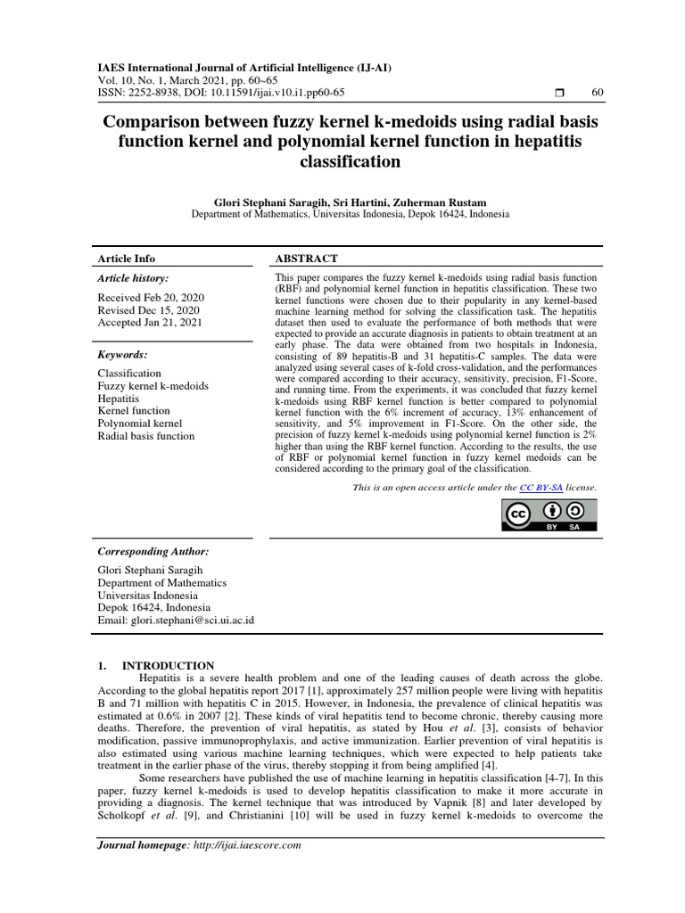 Comparison Between Fuzzy Kernel K-Medoids Using Radial Basis Function Kernel and Polynomial ...