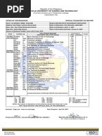 College - Official Transcript of Records | PDF