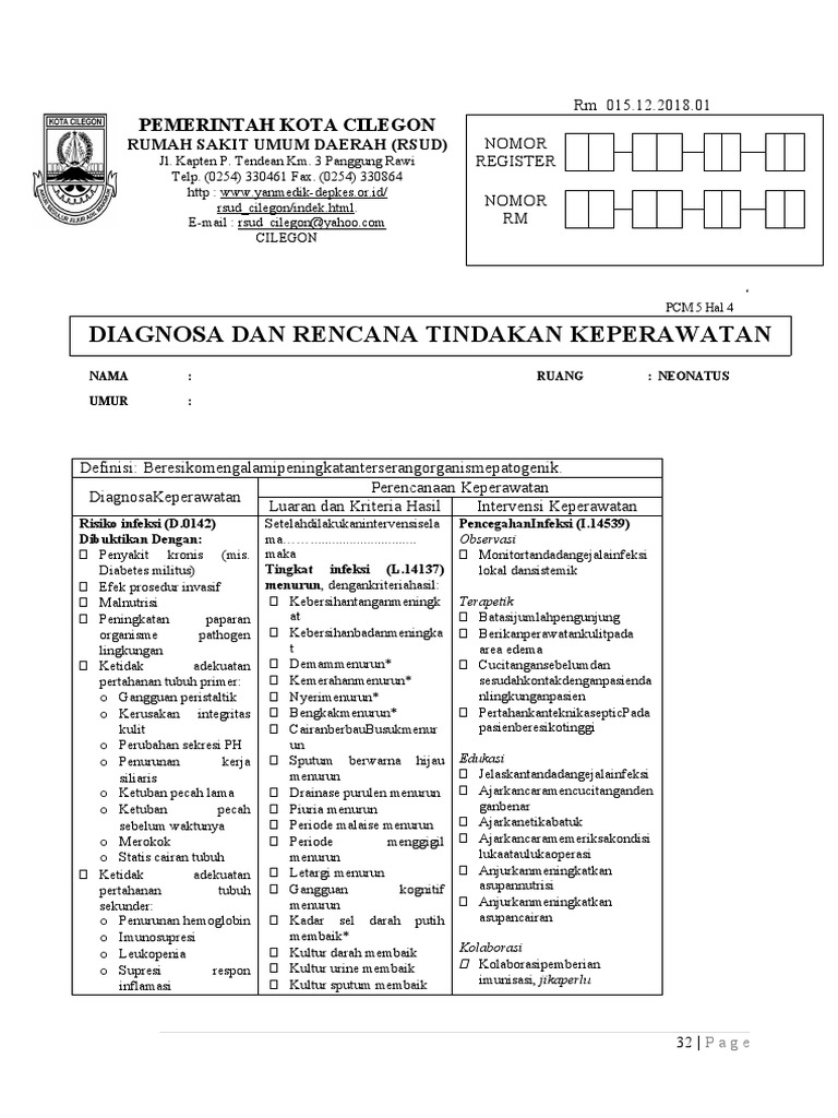 Risiko Infeksi (D.0142) | PDF