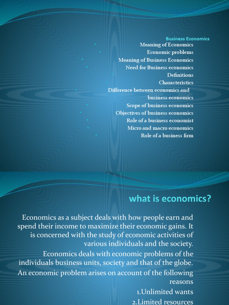 Overview of Business Economics Concepts | PDF | Economics | Business ...