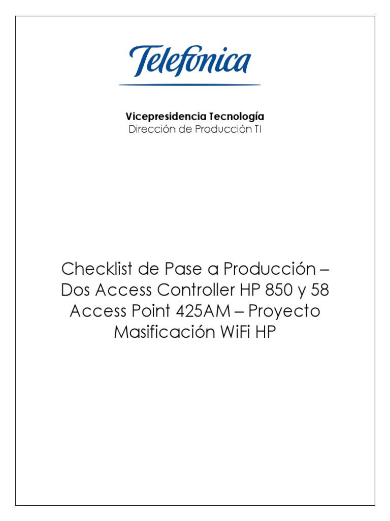 CheckList - AP WiFi - v2 | Descargar gratis PDF | Autenticación | Punto ...