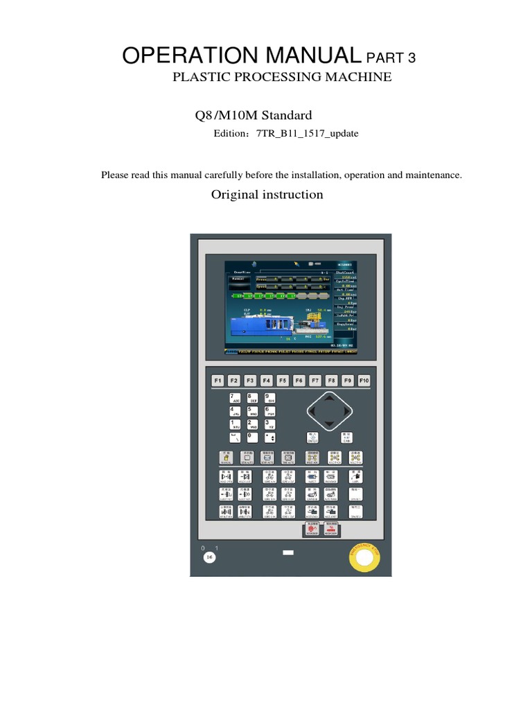 Operation Manual: Plastic Processing Machine | PDF | Mechanical Engineering
