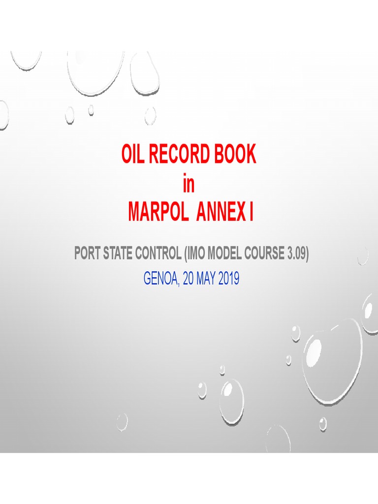 1 Oil Record Book | PDF | Oil Tanker | Shipping