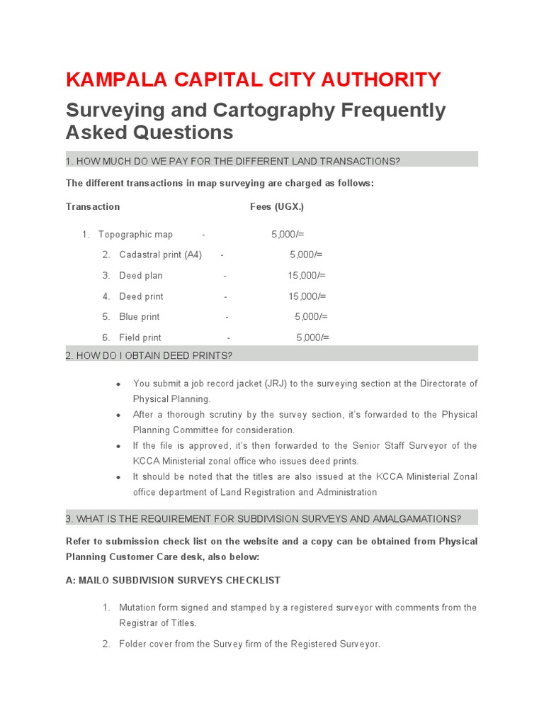 Kampala Capital City Authority | PDF | Surveying | Geography