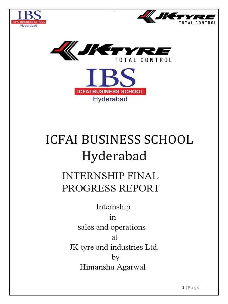 Himanshu Agrwal Ibs Internship Final Report | PDF | Tire