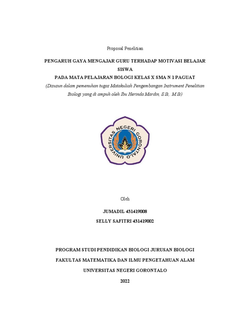 Pengaruh Gaya Mengajar Guru Terhadap Motivasi Belajar Siswa | PDF Pengaruh Gaya Mengajar Guru Terhadap Motivasi Belajar Siswa | PDF