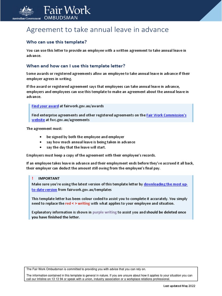 Leave in Advance | PDF | Employment | Annual Leave