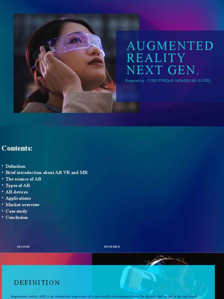 Augmented Reality Next Gen.: Prepared By: SYED FURQAN JAVADE (160-18-CSE) | Download Free PDF ...