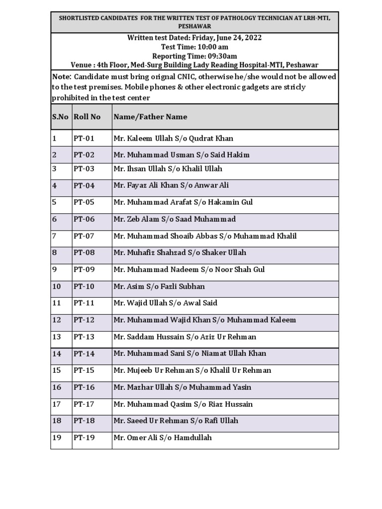 CT Pathology - Written Test | PDF
