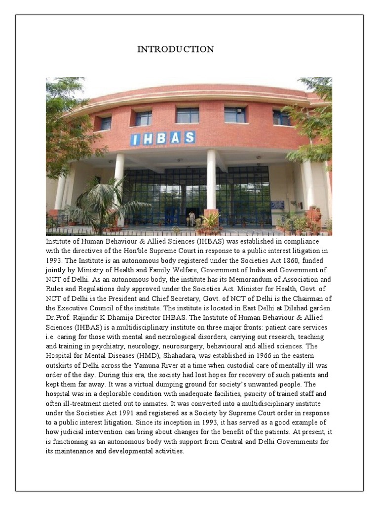 Ihbas Report | PDF | Psychiatry | Hospital