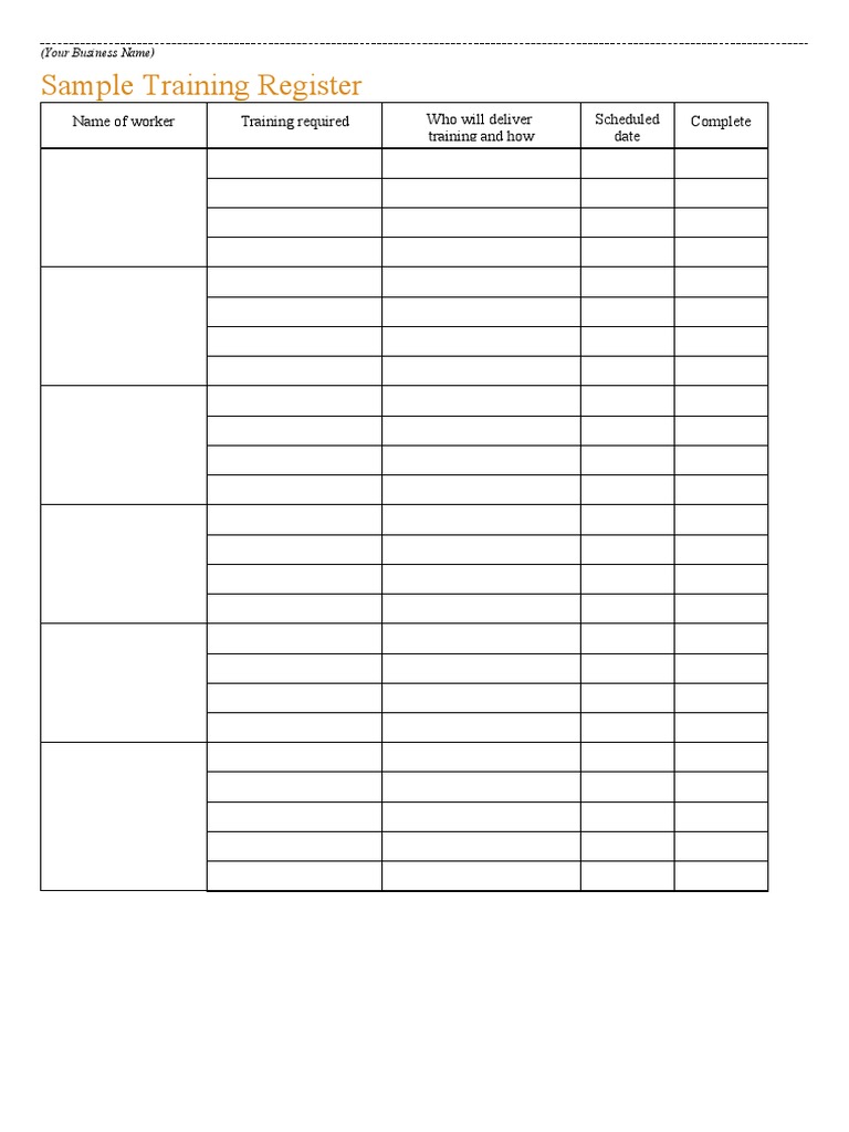 Sample Register Training | PDF