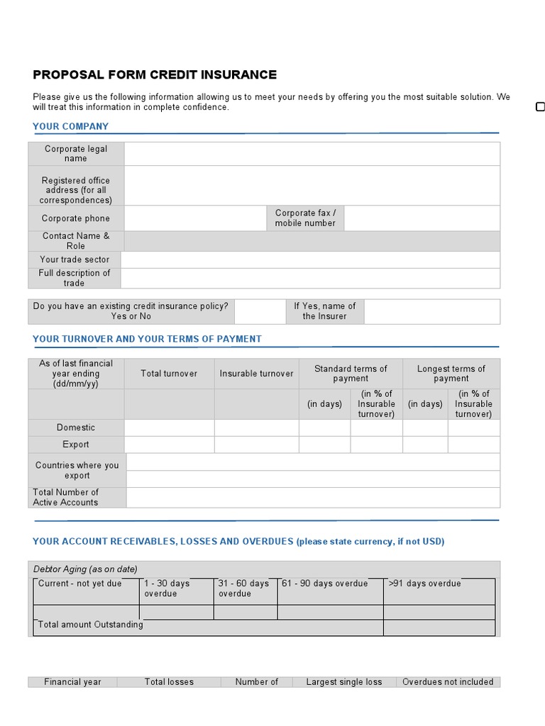 CREDIT PROPOSAL FORM | PDF | Credit | Finance & Money Management