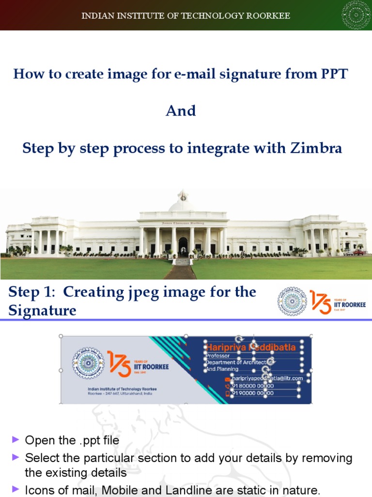 Create Email Signature with PPT & Zimbra | PDF