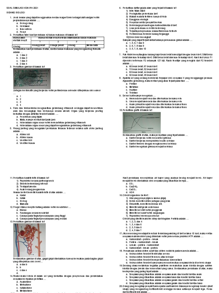 Soal SIMULASI KSN 2021 | PDF