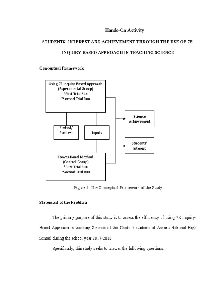 Sample-Tables Hands-On Activity | PDF | Inquiry Based Learning | Experiment