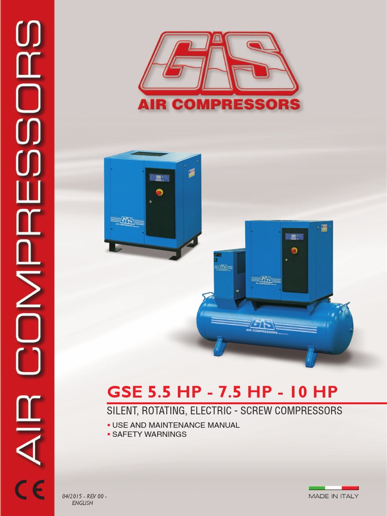GSE 5.5 HP - 7.5 HP - 10 HP: Silent, Rotating, Electric - Screw ...
