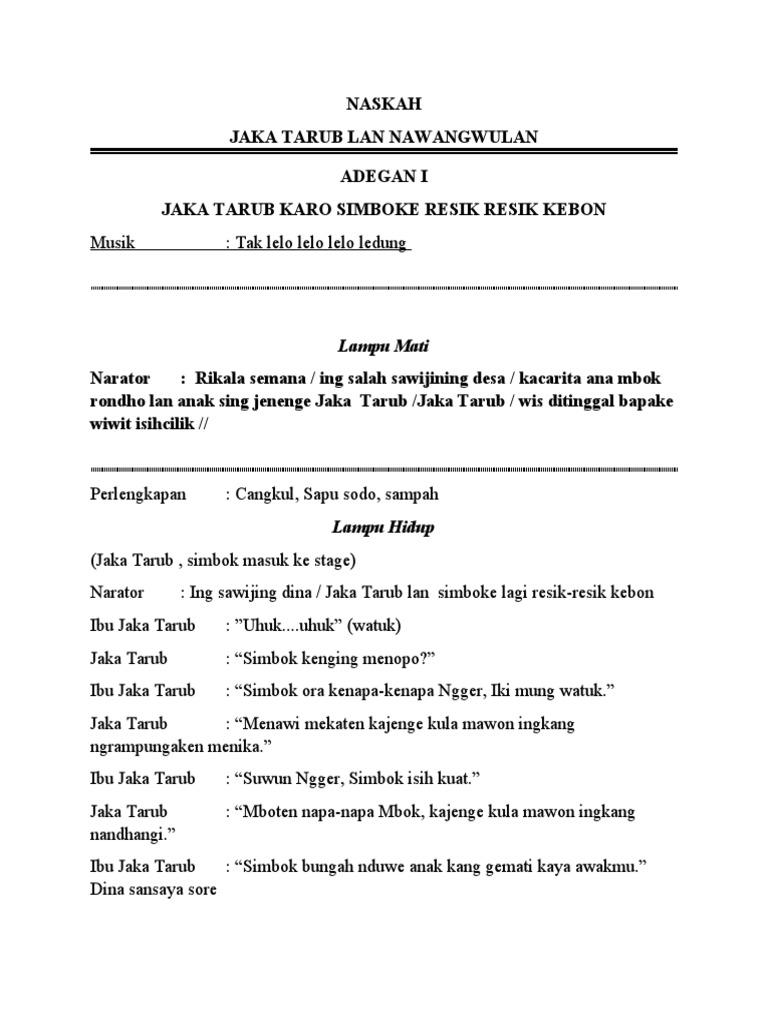 Naskah Jaka Tarub (Final) | PDF