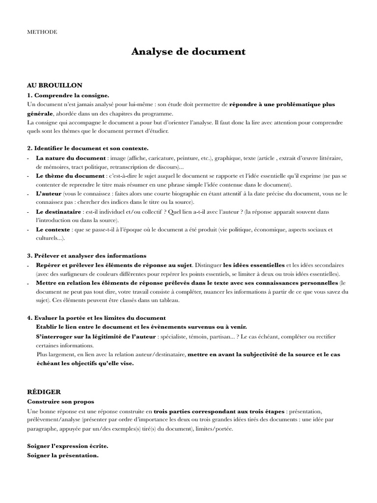 Methode Analyse de Documents | PDF | Document | Méthode scientifique