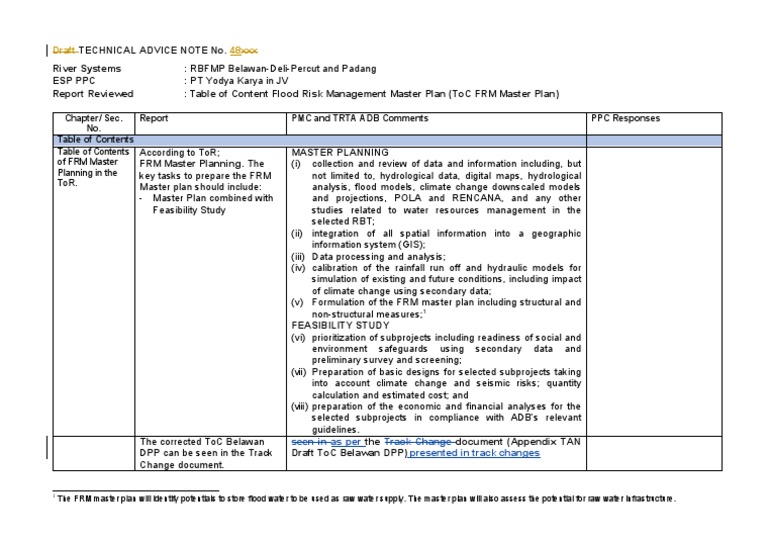 TECHNICAL ADVICE NOTE No 48 TOC FRM MP Belawan-Ikt | PDF | Flood ...