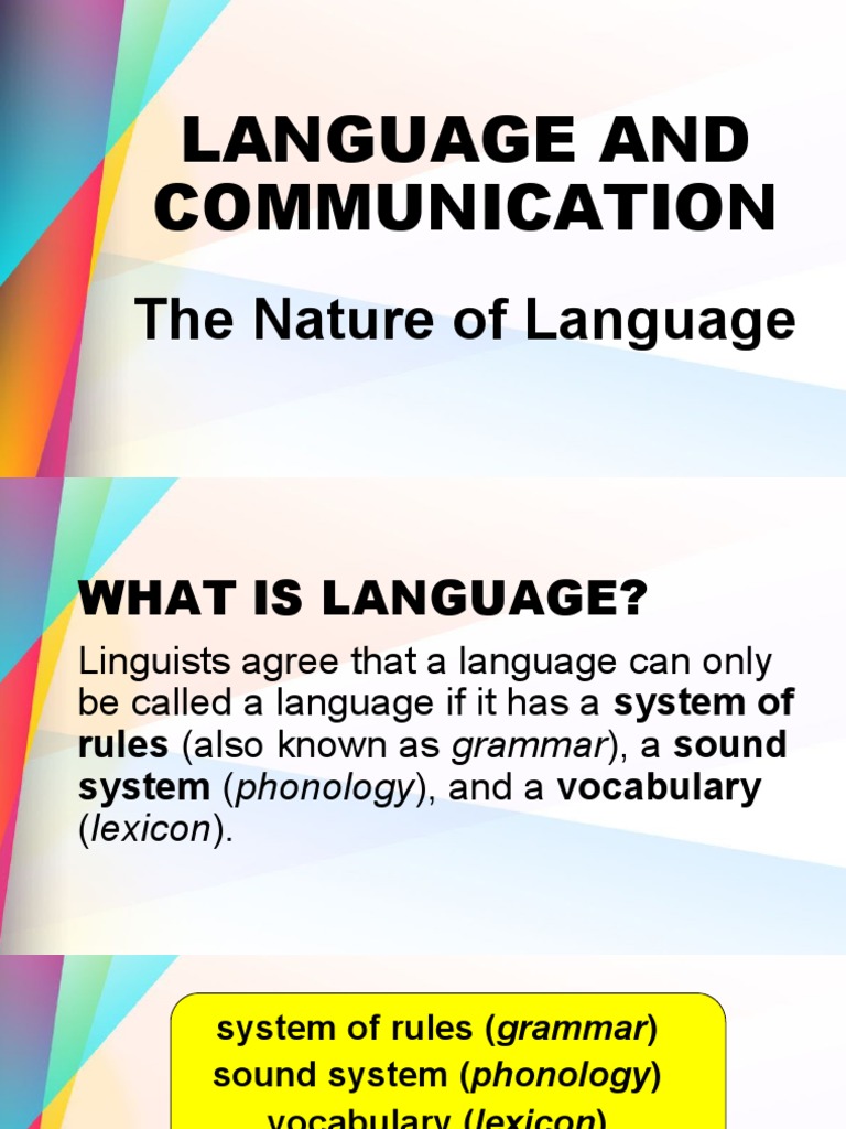 Lesson 1 - The Nature of Language | PDF | Dialect | Language Acquisition