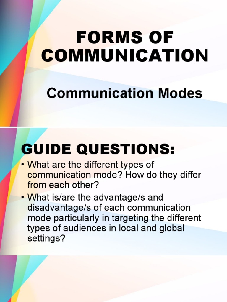 Lesson 3 - Communication Modes | PDF