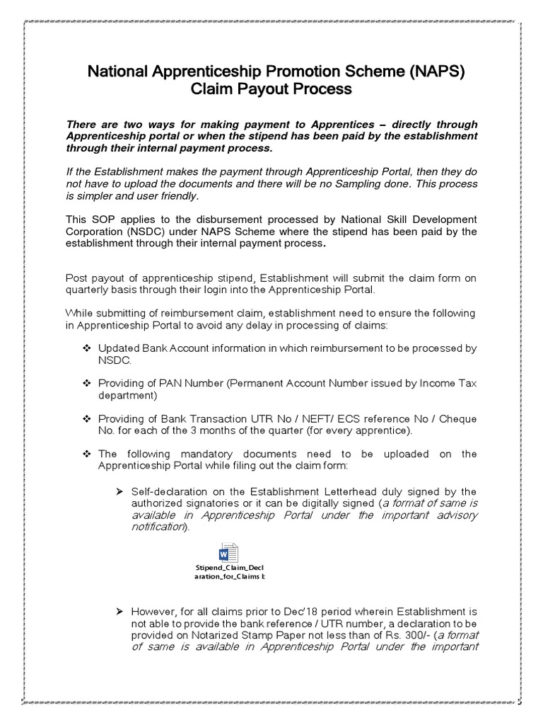National Apprenticeship Promotion Scheme (NAPS) Claim Payout Process ...