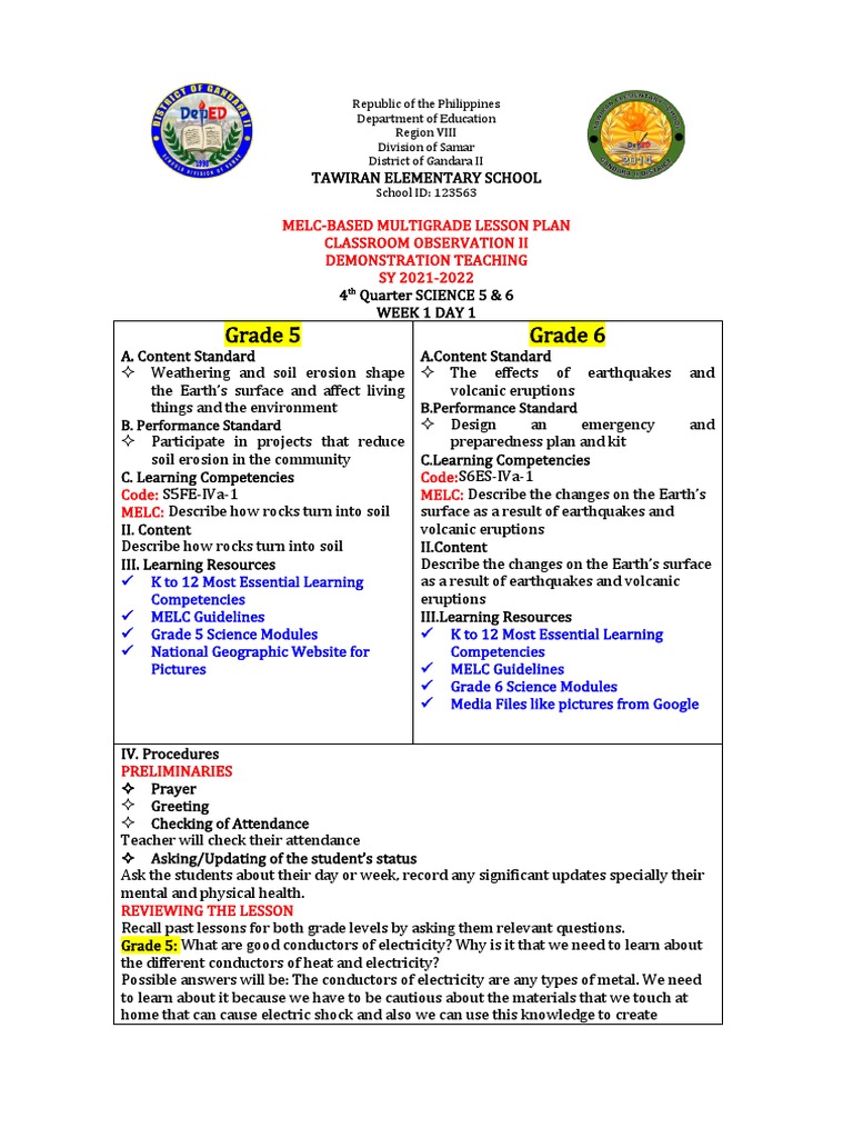 LESSON PLAN WEATHERING - Obj16 | PDF | Weathering | Rock (Geology)