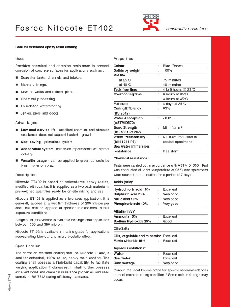 Fosroc Nitocote ET402: Constructive Solutions | Download Free PDF ...