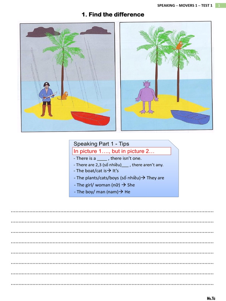 Movers 1 - Speaking Test 1 | PDF