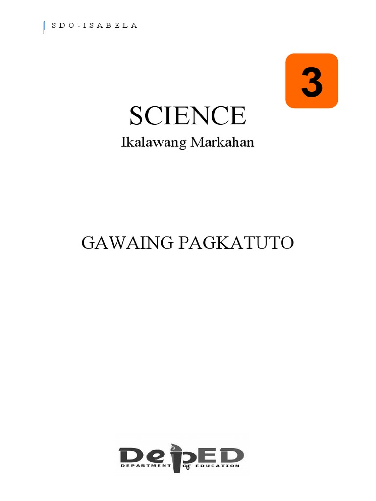 Learning Activity Sheet in Science 3 | PDF | Sensory Organs | Human Anatomy