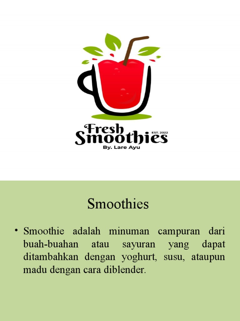 Presentasi Smoothies | PDF