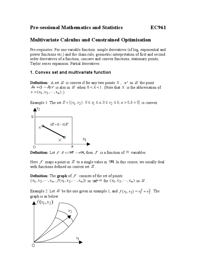 Multivariate Calculus And Constrained 1 Maxima And Minima Derivative