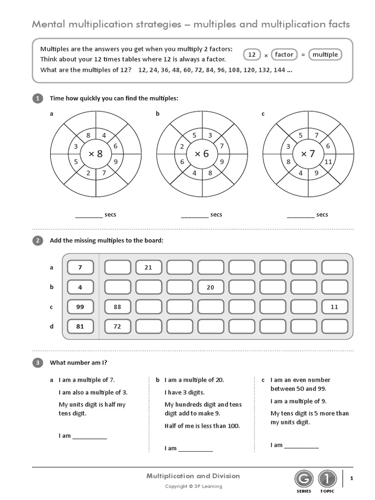 Mental Multiplication Strategies Pzl3a7 | PDF | Multiplication